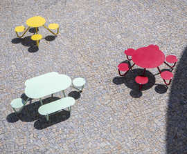 Orbit - Metal Outdoor Seating Unit with Circular or Oval table | mmcité ...