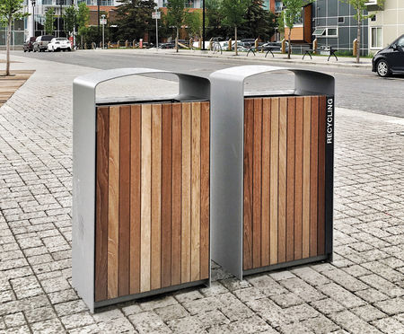 Prax contemporary style steel-framed litter bin | mmcité UK | ESI ...