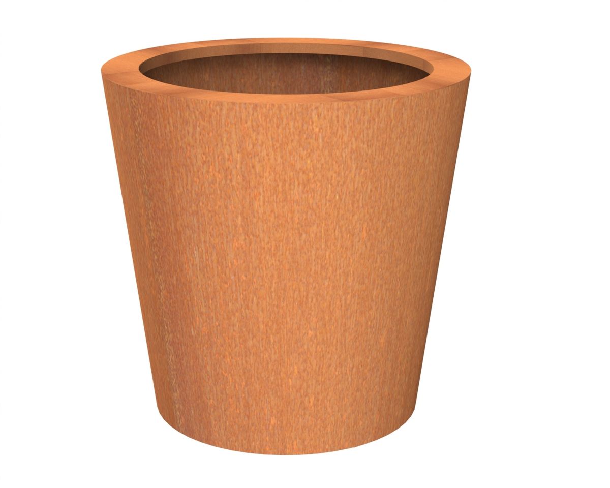 Cado contemporary corten steel circular planter | Taylor Made Planters ...