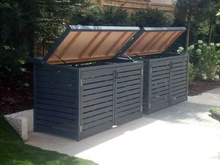Slatted timber bin store | Images