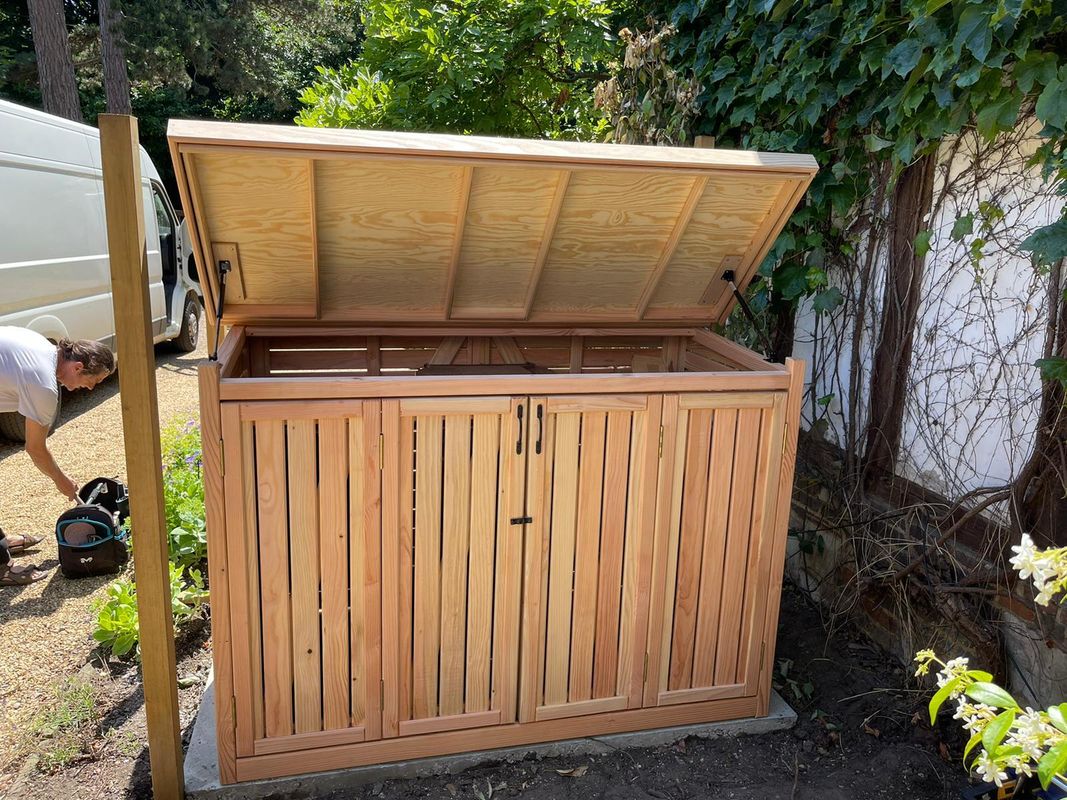 Images for Slatted timber bin store