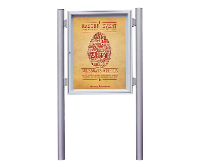 Poster Case 1000 - post mounted external noticeboard | Notice Board Company