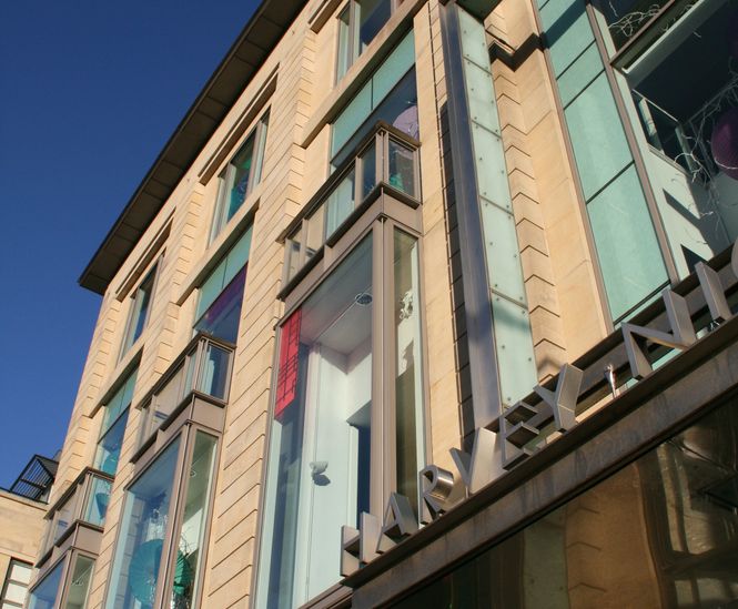 Catcastle Buff sandstone cladding - Harvey Nichols | Dunhouse Quarry