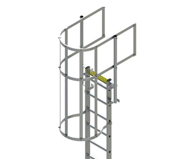 Type BL-WG fixed ladder with safety cage and guardrail | Bilco UK