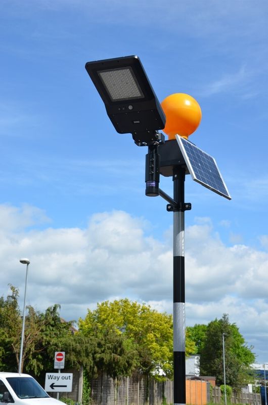 Solar-powered Belisha beacons with lights - Kettering Hospital | Images
