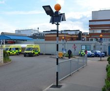 Solar-powered Belisha beacons with lights - Kettering Hospital | Street ...
