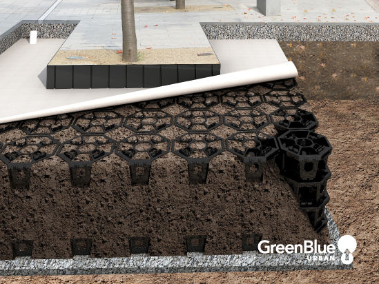 StrataCell - recycled plastic soil cell for tree root pavement support ...