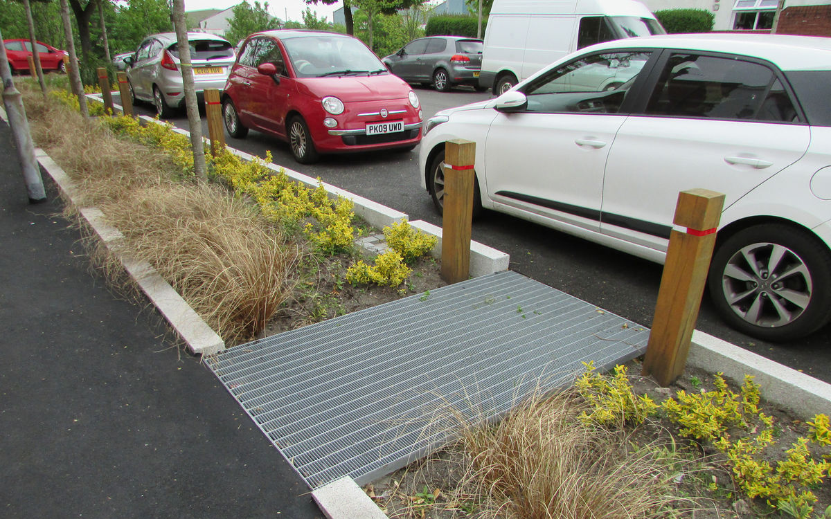 Sustainable tree planting in innovative SuDS scheme | GreenBlue Urban ...