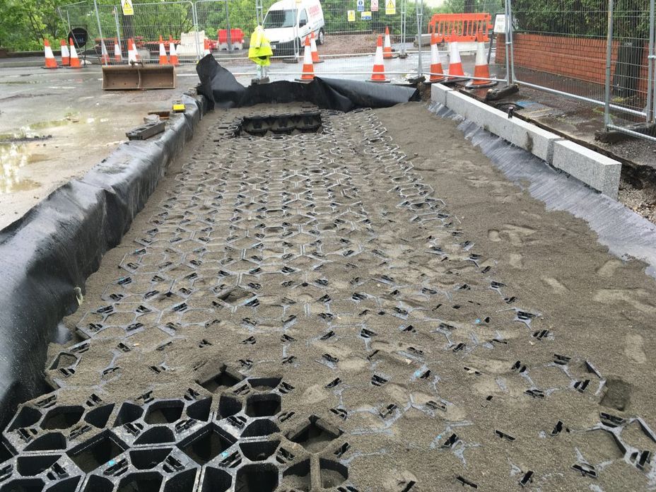 Sustainable tree planting in innovative SuDS scheme | GreenBlue Urban ...