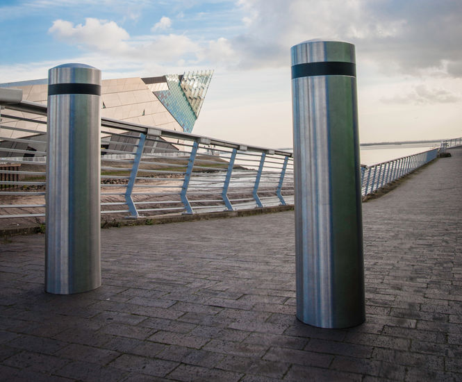 Sparta - PAS 68 static steel bollards for vehicle impact protection | Heald