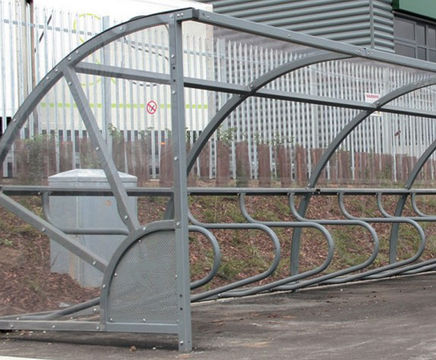 Circo cycle shelter with integral cycle hoops | IAE
