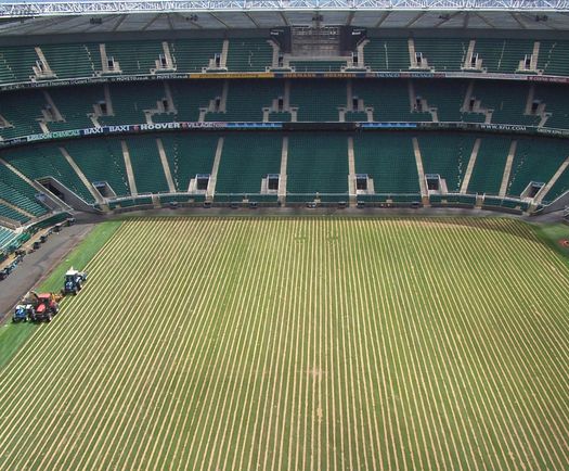 Sand slit drainage, Twickenham stadium | Hugh Pearl (Land Drainage)