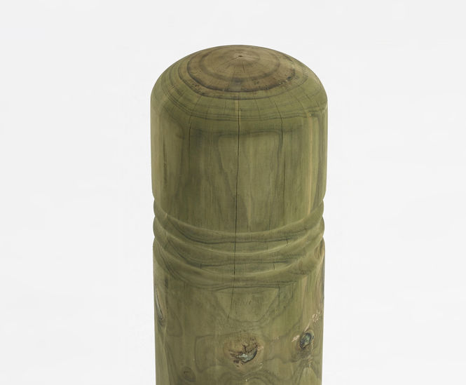 Machine-rounded timber bollards with top options | M&M Timber