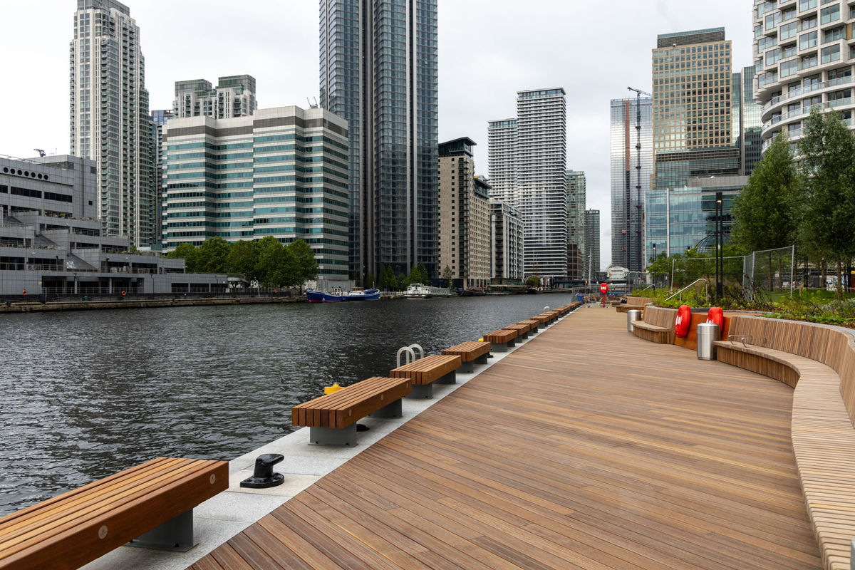 Cumaru decking for marina boardwalk - Wood Wharf | Images