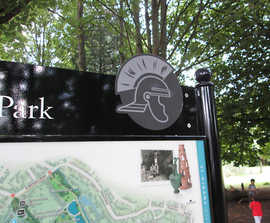 High quality metal signage for historic Roman park | Fitzpatrick ...