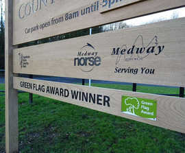 Timber entrance signs for parks with Green Flag status | Fitzpatrick ...