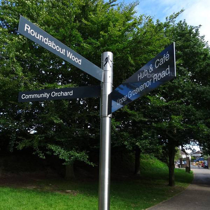 Contemporary stainless steel fingerposts | Images