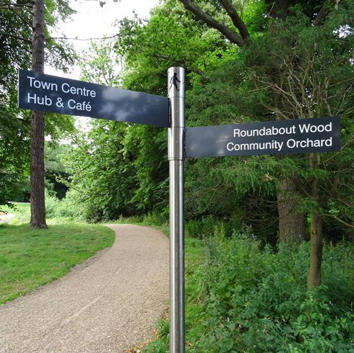 Contemporary stainless steel fingerposts | Images