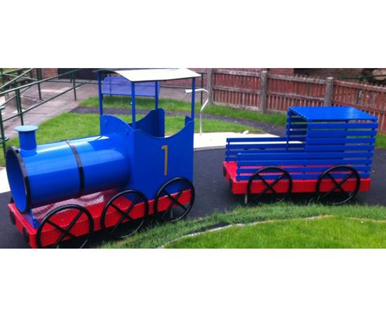 Play train and themed equipment, Abbotsfield Park | Images