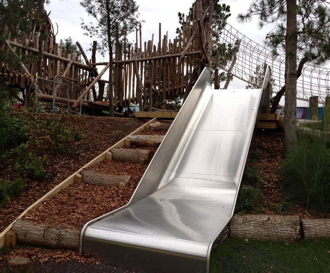 Bespoke Wide Trough Slide - stainless steel playground slide for parks ...