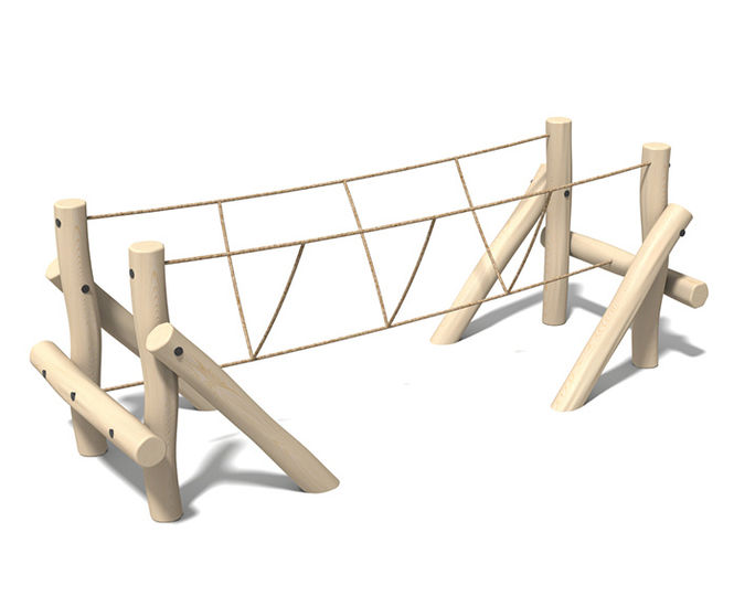 Robinia Burma Bridge V Rope - timber trim trail equipment | Massey & Harris