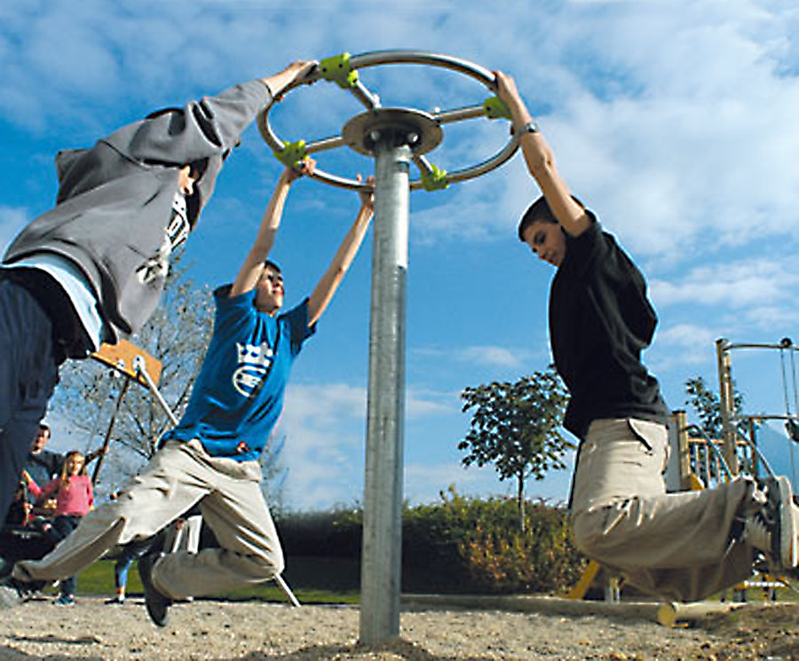 Roll-Up - steel rotating playground spinner for 8 children ages 7+ | Images