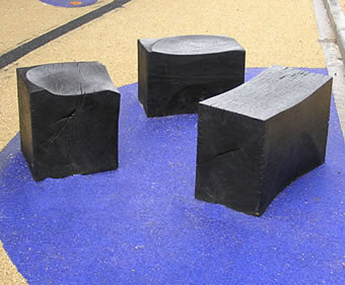 Charred green oak seating blocks | Chris Nangle Furniture | ESI ...
