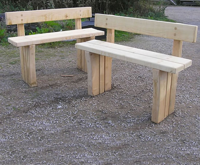 Rustic Park natural green oak bench | Chris Nangle Furniture
