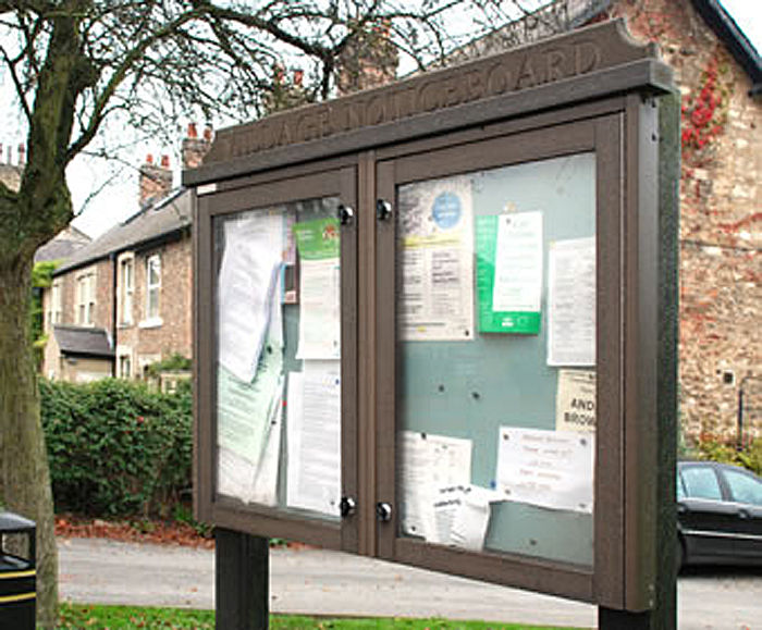Man-made Timber (recycled plastic) external noticeboards | Images