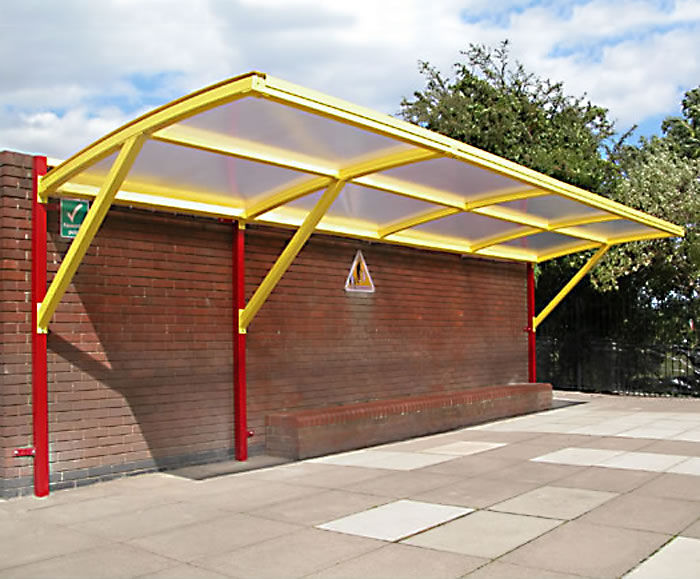 Signhills wall-mounted cantilever canopy | Lockit-Safe | ESI External Works