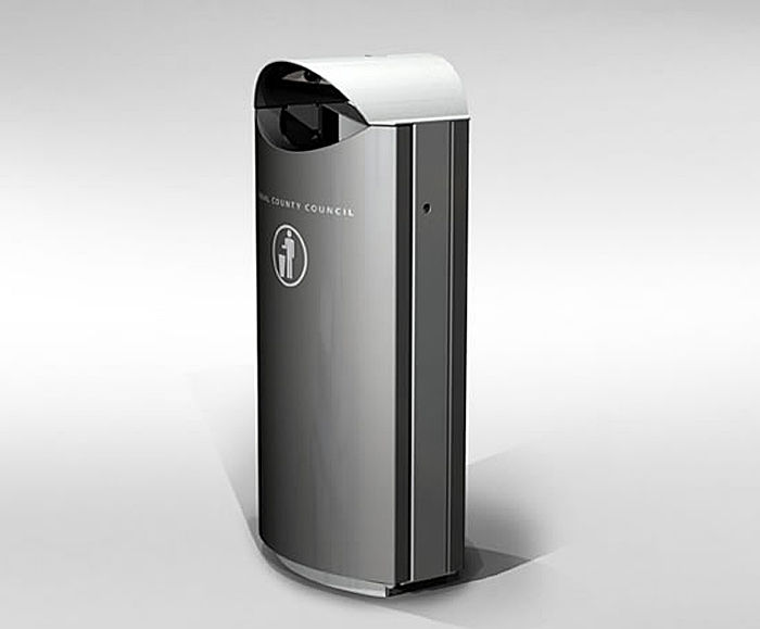 s16 - steel litter bin with ashtray, 115 litres | Images