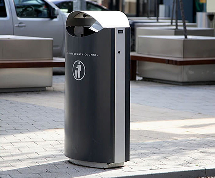s16 - steel litter bin with ashtray, 115 litres | Images