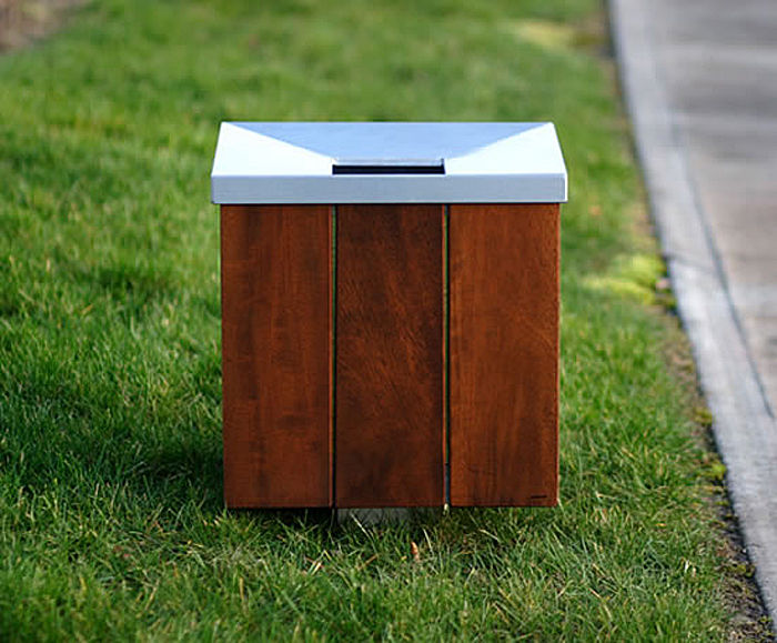 s72 steel and timber litter bin | Images