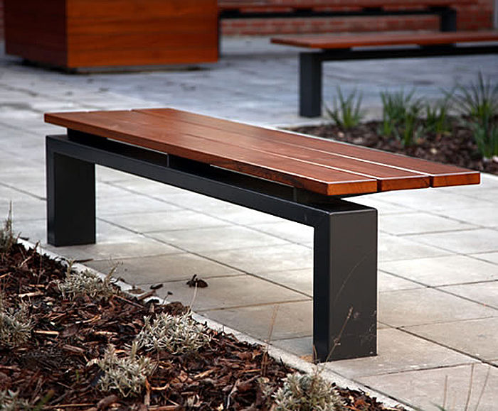 Images for s96w - galvanised steel and timber bench