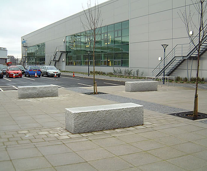 Bespoke grey granite seating | Pomery Natural Stone | ESI External Works