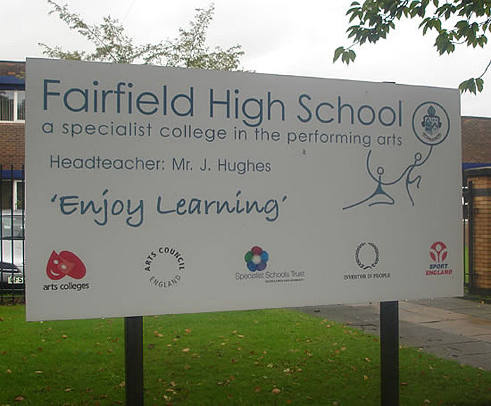 Glass reinforced plastic (GRP) school entrance signs | Images