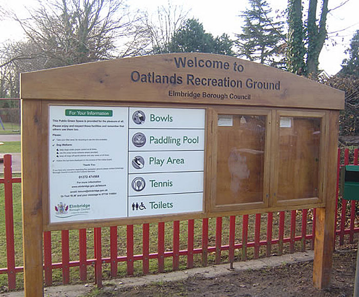 Routed oak entrance signs | Images