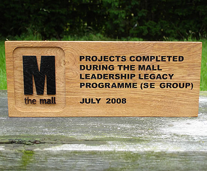 Routed oak entrance signs | Images