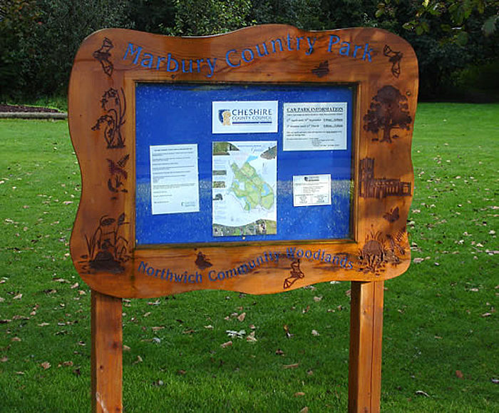 Solid oak outdoor timber display cases | Shelley Signs | ESI External Works