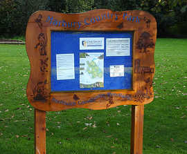 Solid oak outdoor timber display cases | Shelley Signs | ESI External Works